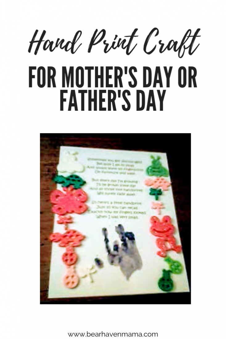 Easy Handprint Poem Craft for Mother's Day or Father's Day